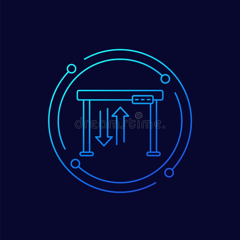 Stand Up Desk Line Icon, Adjustable Workstation Stock Vector ...