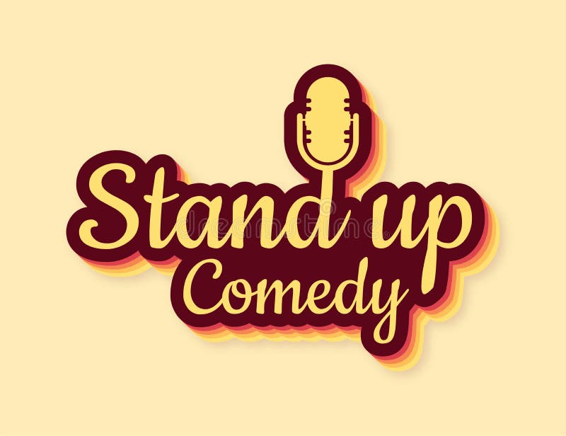 Stand Up in Flat Style on Red Background. Retro Microphone Icon. Mic ...