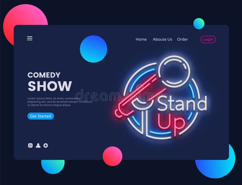 Stand Up Comedy Show Is A Collection Of Neon Signage Collection Of