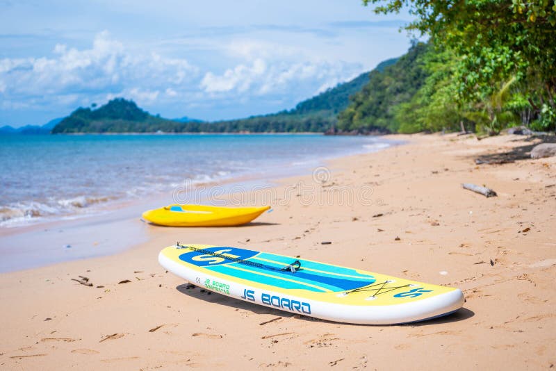 Stand Up Paddle Board on the Beach Stock Photo - Image of paddle, board ...