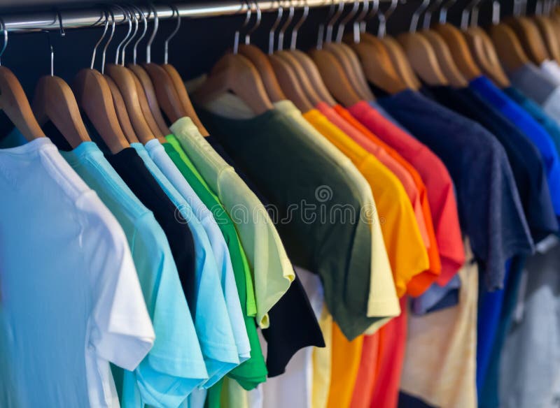 Stand with Various Clothes in Clothing Boutique Stock Image - Image of ...