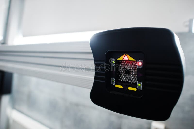 Stand for Wheels Alignment Camber Check in Workshop of Service Station ...