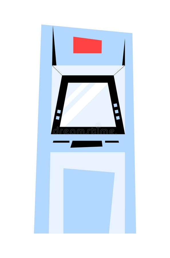 ATM Machine in Flat Vector Illustration Symbolizing Banking, Cash ...