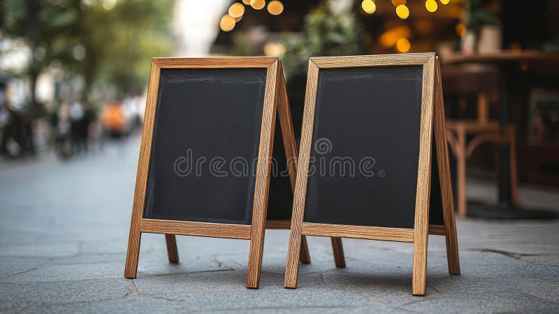 A Standalone Blackboard Sign Mockup Placed Outside a Restaurant Stock ...