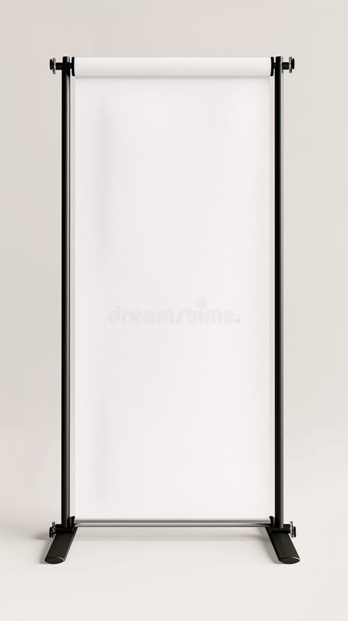 Blank White Banner Stand Ready for Branding in a Neutral Setting Stock ...