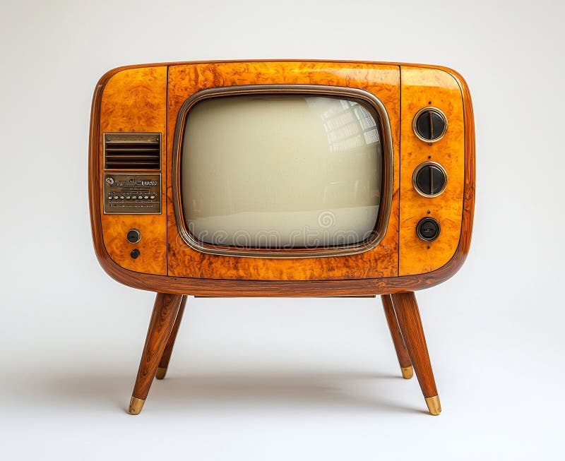 A Standalone Retro Technology Icon: an Antique Wooden Box Television ...