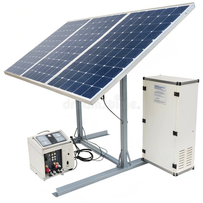 Standalone Solar Panel System Isolated on White Background Stock ...