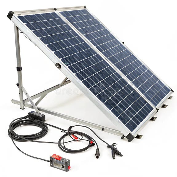 Standalone Solar Panel System Isolated on White Background Stock ...