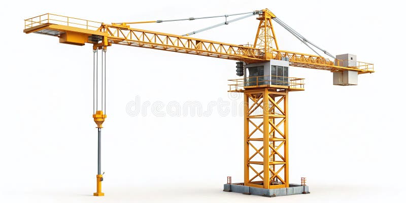 Standalone Tower Crane Against a Pristine White Background a Detailed ...