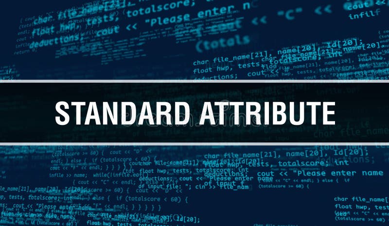 Standard Attribute With Abstract Technology Binary Code Backgrounddigital Binary Data And