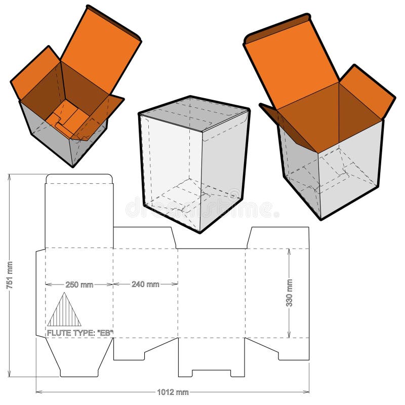 Standard Box Internal Measurement 25x24x33 Cm and Die-cut Pattern Stock ...