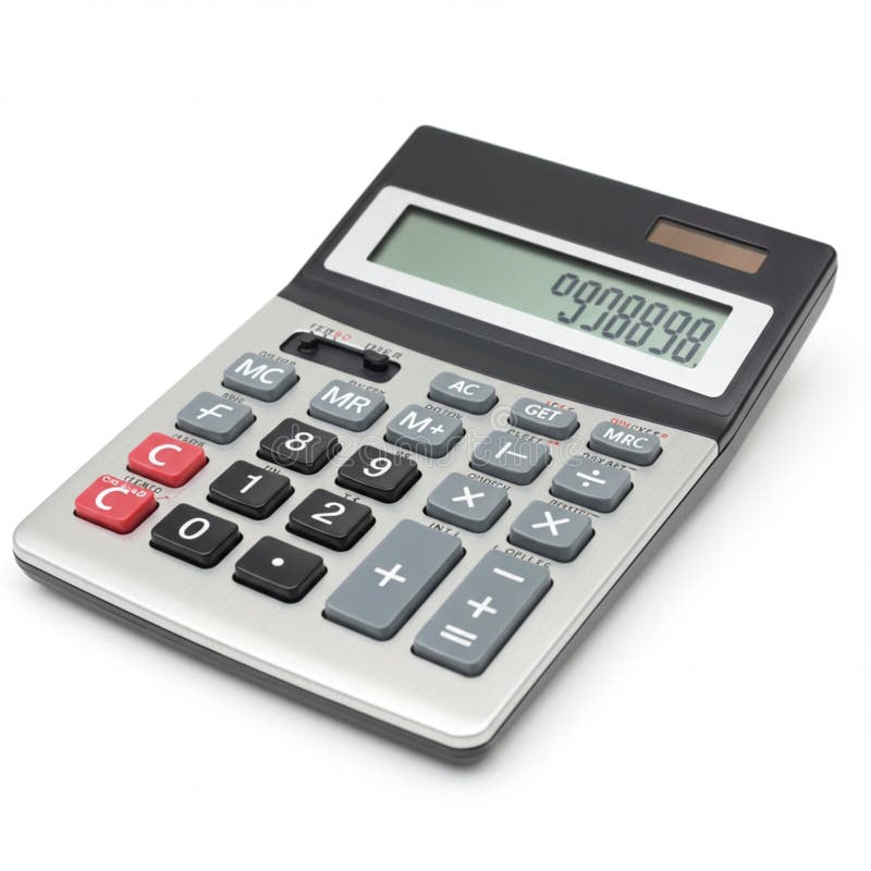 A Standard Calculator with a Rectangular Shape Features a Solar Panel ...
