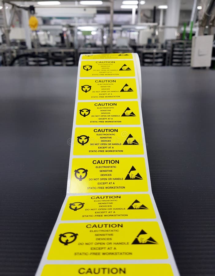Standard Caution Label with Text Stock Image - Image of macro, floor ...