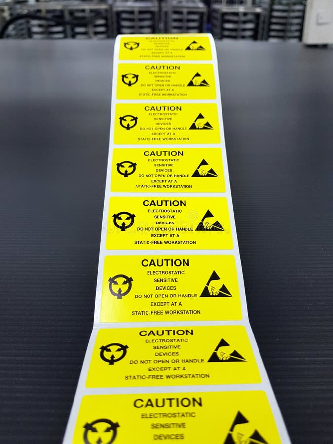 Standard Caution Label with Text Stock Image - Image of macro, floor ...