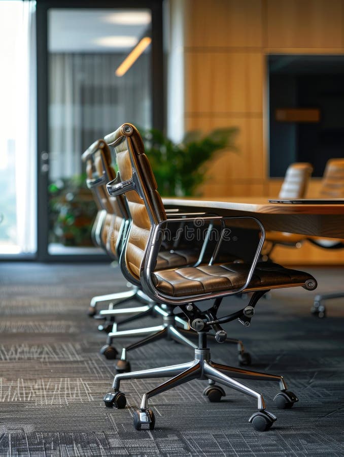 A Standard Conference Room with Chairs and a Table, Ideal for Meetings ...