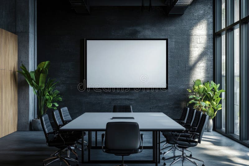 A Standard Conference Room Setting with a Table and Chairs Stock Image ...