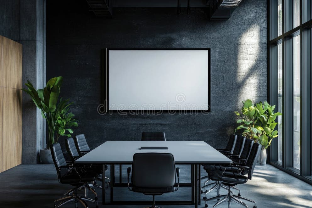 A Standard Conference Room Setting with a Table and Chairs Stock Image ...
