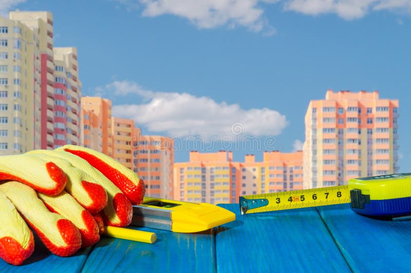 Standard Construction Safety, Building Protection and Tools Stock Image ...