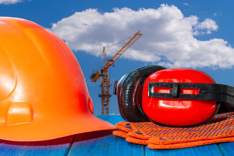 Standard Construction Safety, Building Protection and Tools Stock Photo ...
