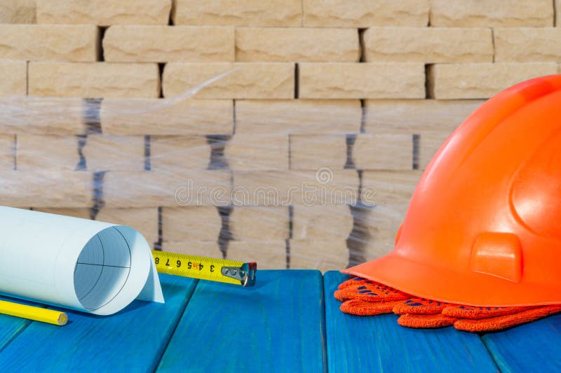 Standard Construction Safety, Building Protection and Tools Stock Image ...
