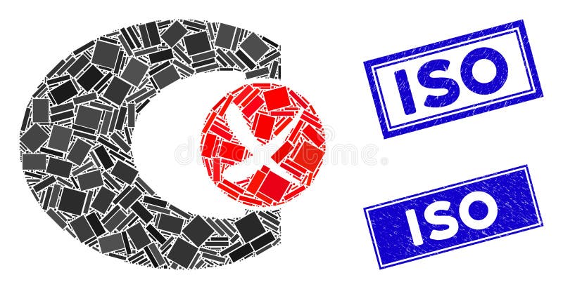 Standard Control Failed Mosaic and Grunge Rectangle ISO Stamps Stock ...