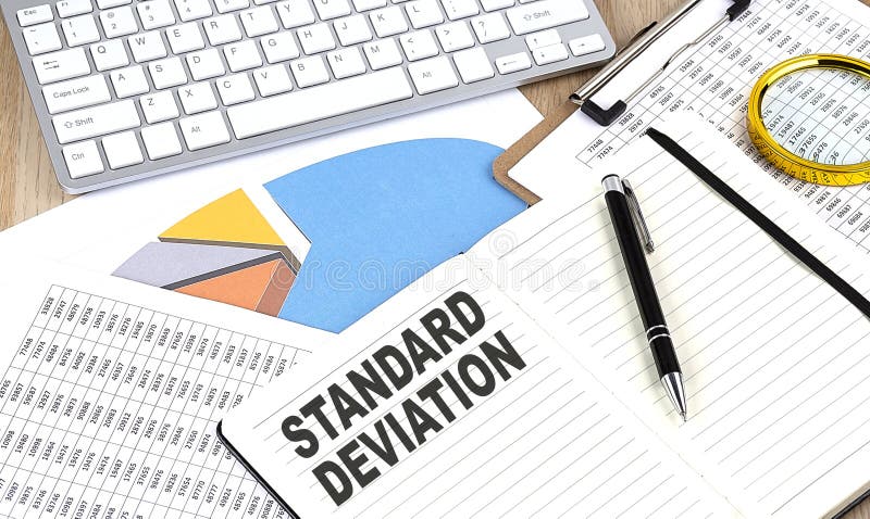 STANDARD DEVIATION Text on Notebook with Chart and Keyboard Stock Photo ...