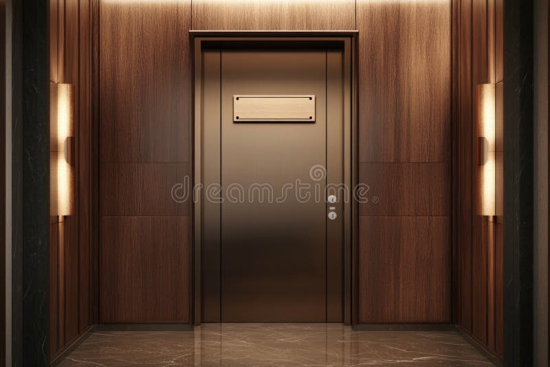 A Standard Elevator with a Sign Indicating Which Floor is Accessed ...