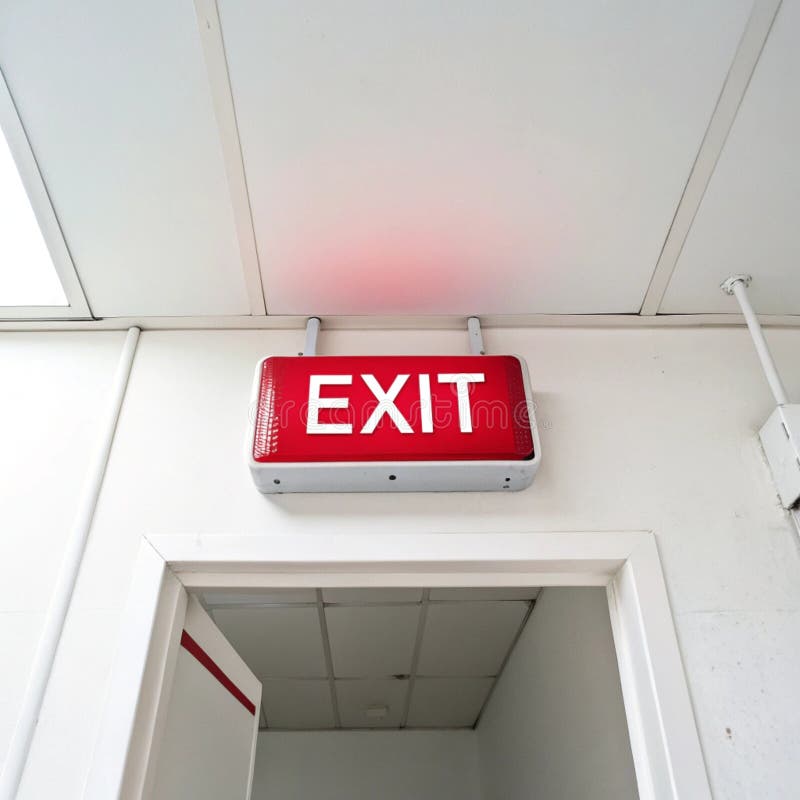 Emergency Exit Sign Isolated on White Background Stock Illustration ...