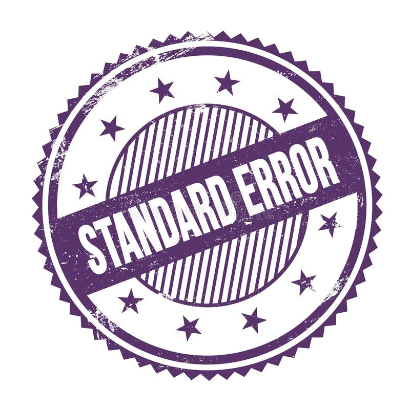 STANDARD ERROR Text Written on Purple Indigo Grungy Round Stamp Stock ...