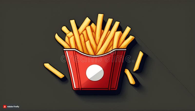 Standard French Fries. Generated Using AI. Stock Illustration ...