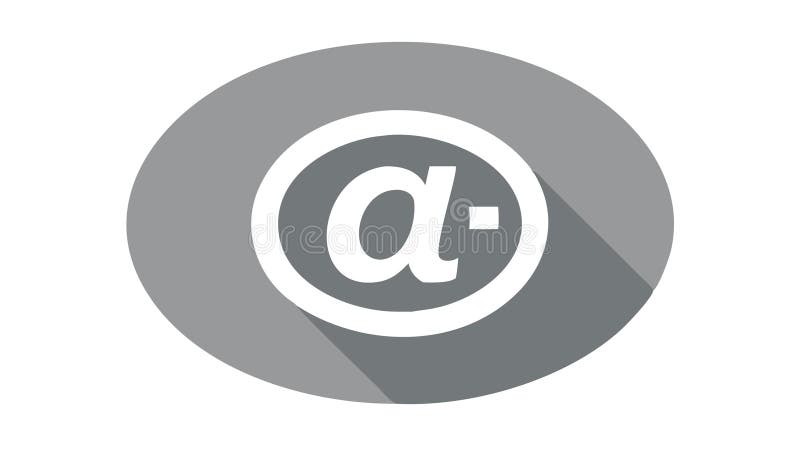 Standard Grey at Symbol Icon for Email and Contact, Vector Design ...