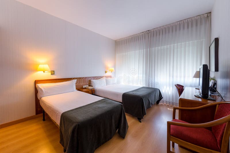 Standard Hotel Twin Room Interior Stock Photo - Image of comfortable ...