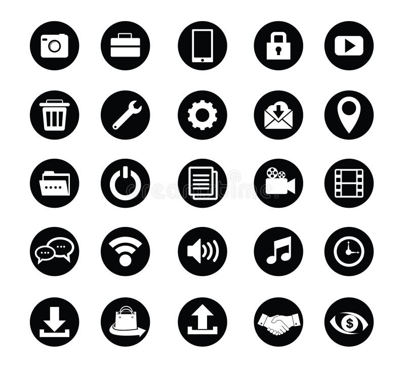 Standard Icon Set Vector for Web Design and Application Stock Vector ...