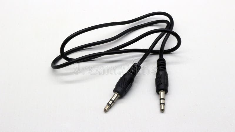 Standard 3.5mm Male To Male Audio Cable Isolated Stock Image - Image of ...