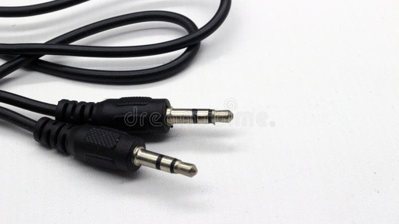 Standard 3.5mm Male To Male Audio Cable Isolated Stock Image - Image of ...