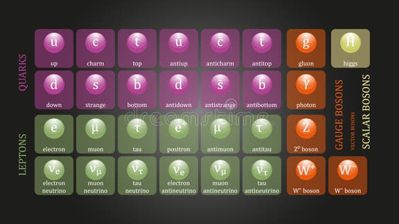 Standard Model of Elementary Particles Stock Vector - Illustration of lepton, background: 245880761