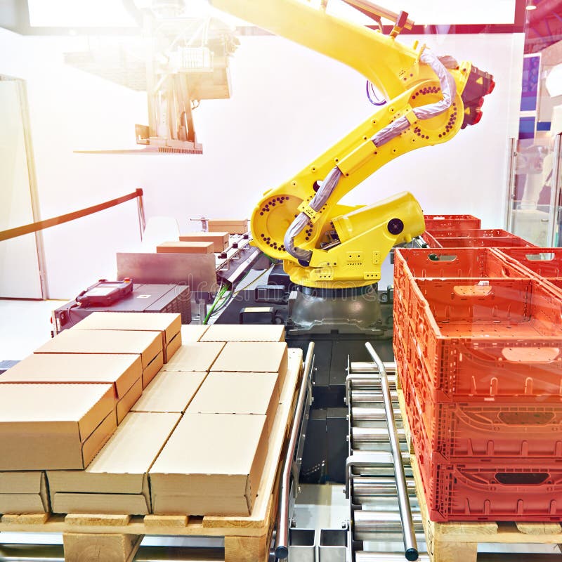 Multipurpose Robot and Boxes Stock Photo - Image of technology, machine ...
