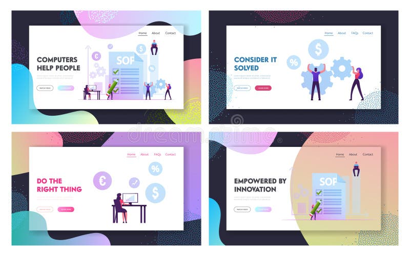 Standard Operating Procedure Website Landing Page Set. Businesspeople ...