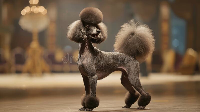 A Standard Poodle Standing in a Classic Show Pose, Exuding Elegance and ...
