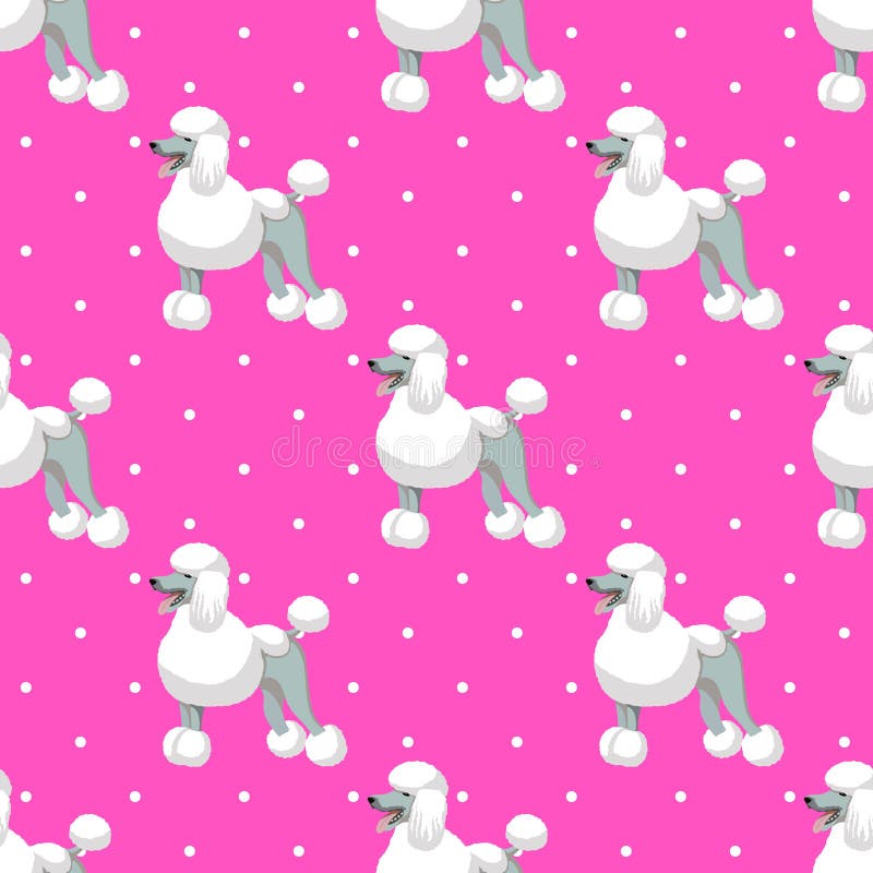 Standard Poodle White Seamless Pattern Stock Vector - Illustration of ...