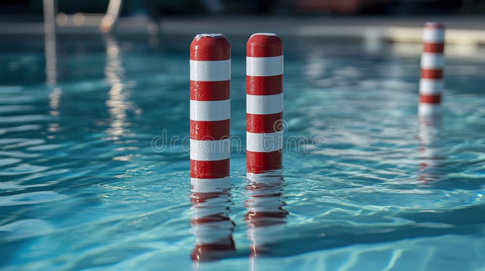Standard Pool Depth Measurement Markers Stock Photo - Image of plastic ...