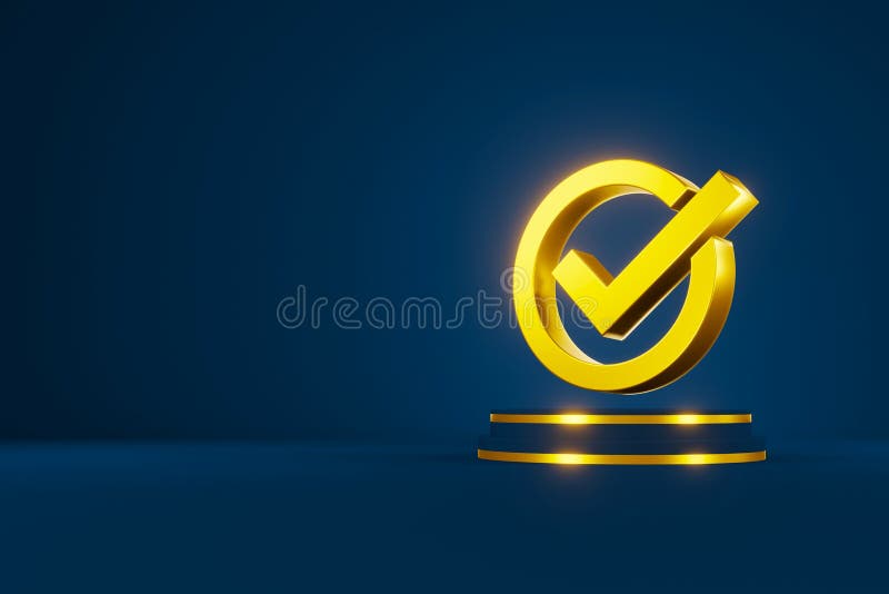 Check Mark Sign 3d and Copy Space. 3d Illustration Stock Illustration ...
