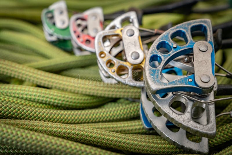 `Standard Rack` Rock Climbing Gear Stock Photo - Image of passive ...
