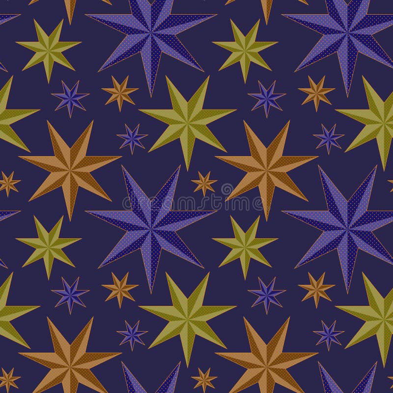 Seamless Pattern Christmas Stars Stock Vector - Illustration of ...