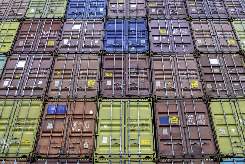 Standard Shipping Containers in a Container Terminal Stock Image ...