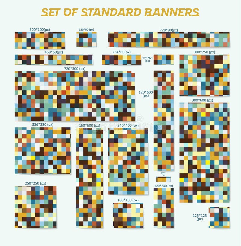 Standard Size Banner Set with Color Pattern Stock Vector - Illustration ...