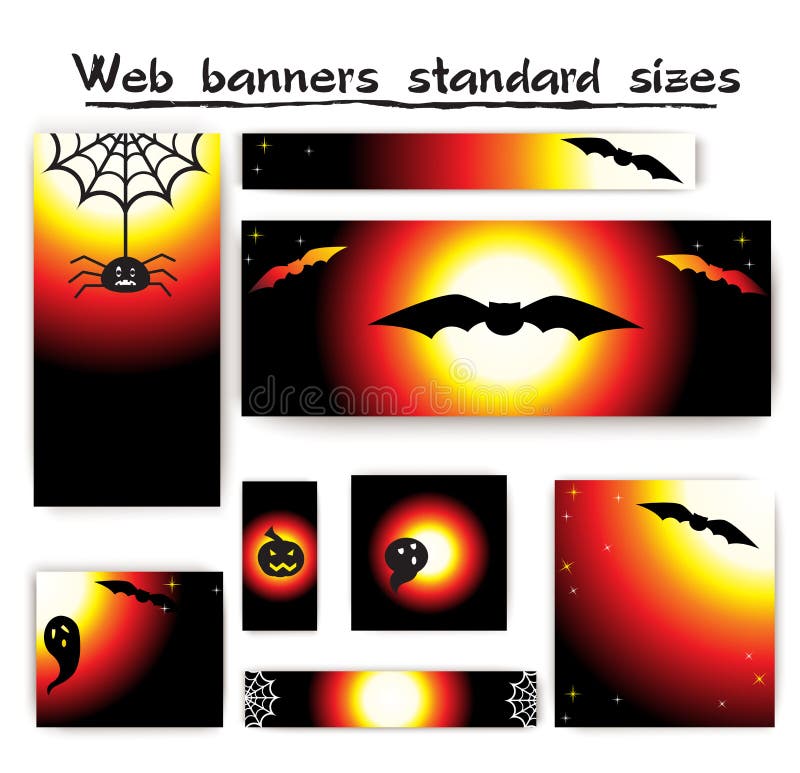 Standard Size Web Banners Halloween Collection Stock Vector ...
