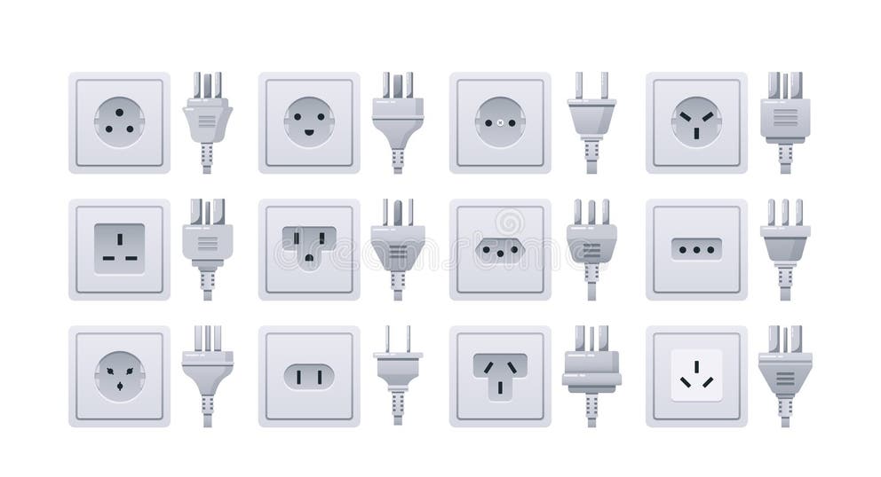 Different Country Plugs Stock Illustrations – 59 Different Country ...