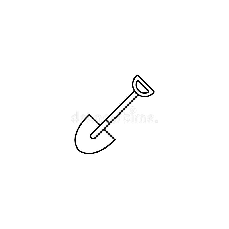 Standard Spade Icon. Simple Slanted Vector Symbol in Line Style Stock ...