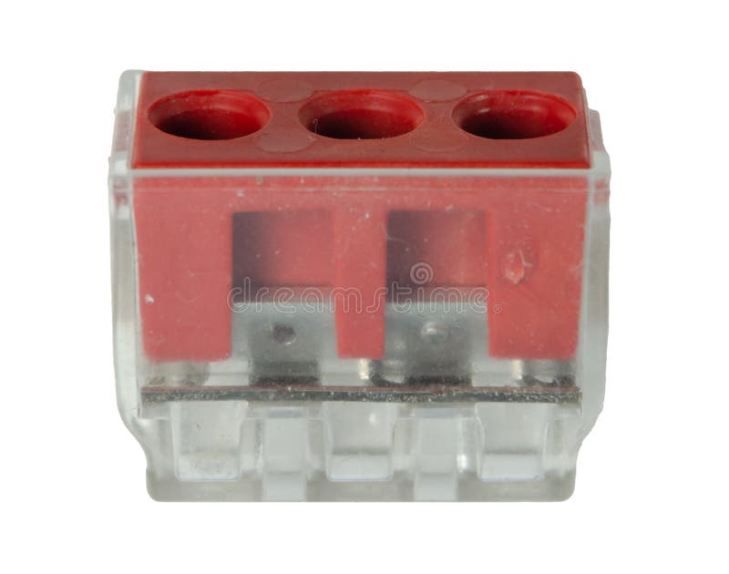 Standard Terminal Block 3 Red Contacts in Transparent Plastic Housing ...